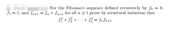 Solved For the Fibonacci sequence defined recursively by fo | Chegg.com