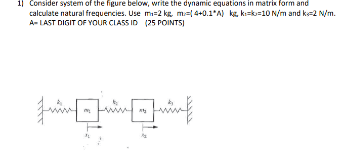 Solved 1) Consider system of the figure below, write the | Chegg.com