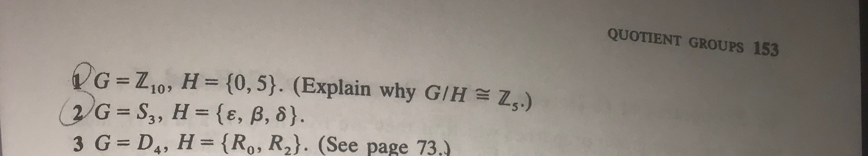 Solved EXERCISES A. Examples of Finite Quotient Groups In | Chegg.com