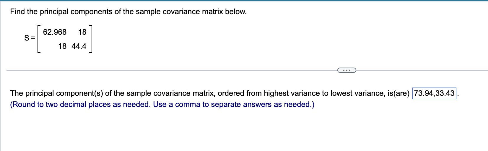 Solved The principal component(s) of ﻿the sample covariance | Chegg.com