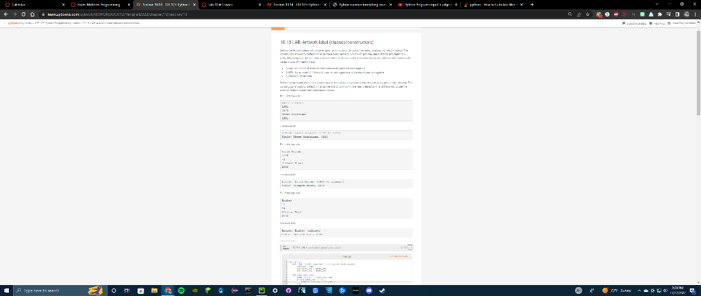 Solved 10.13 LAB: Artwork label | Chegg.com