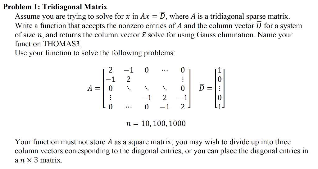 Solved Assume you are trying to solve for 𝑥̅ in 𝐴𝑥̅=𝐷̅, | Chegg.com