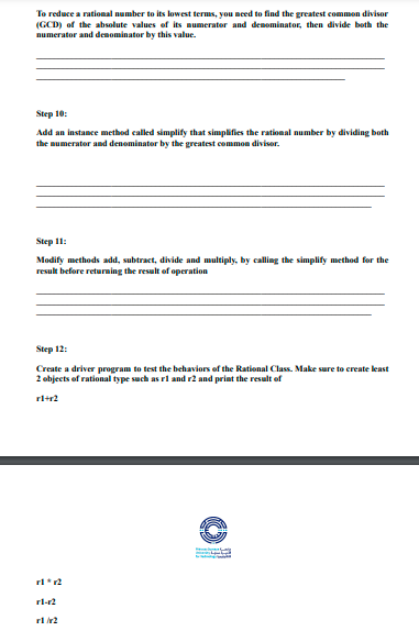 Solved Step 4: Implement the following methods _int_ : which | Chegg.com