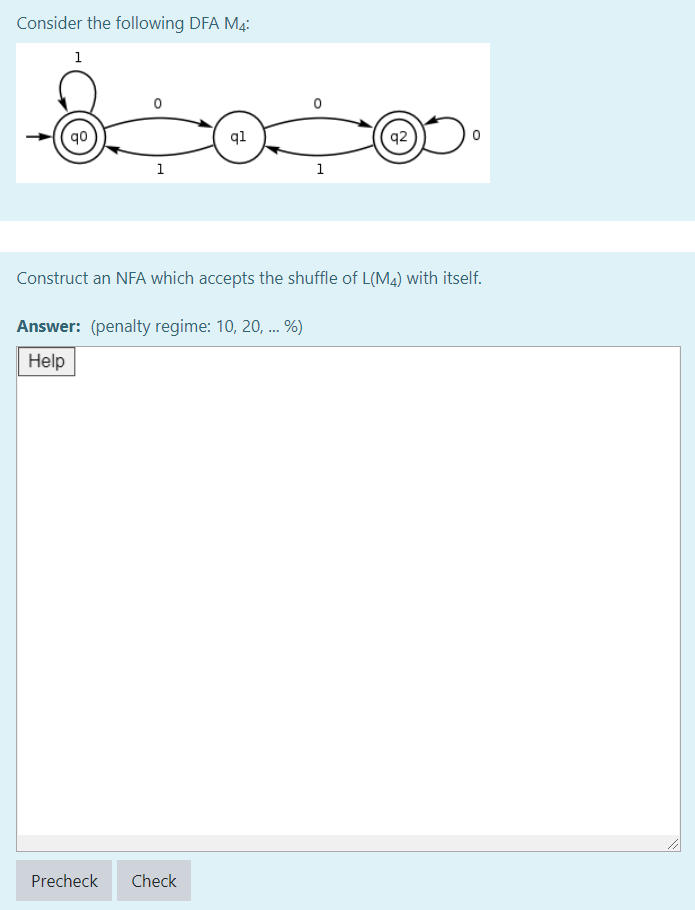 Solved Consider the following DFA M4: Construct an NFA which | Chegg.com