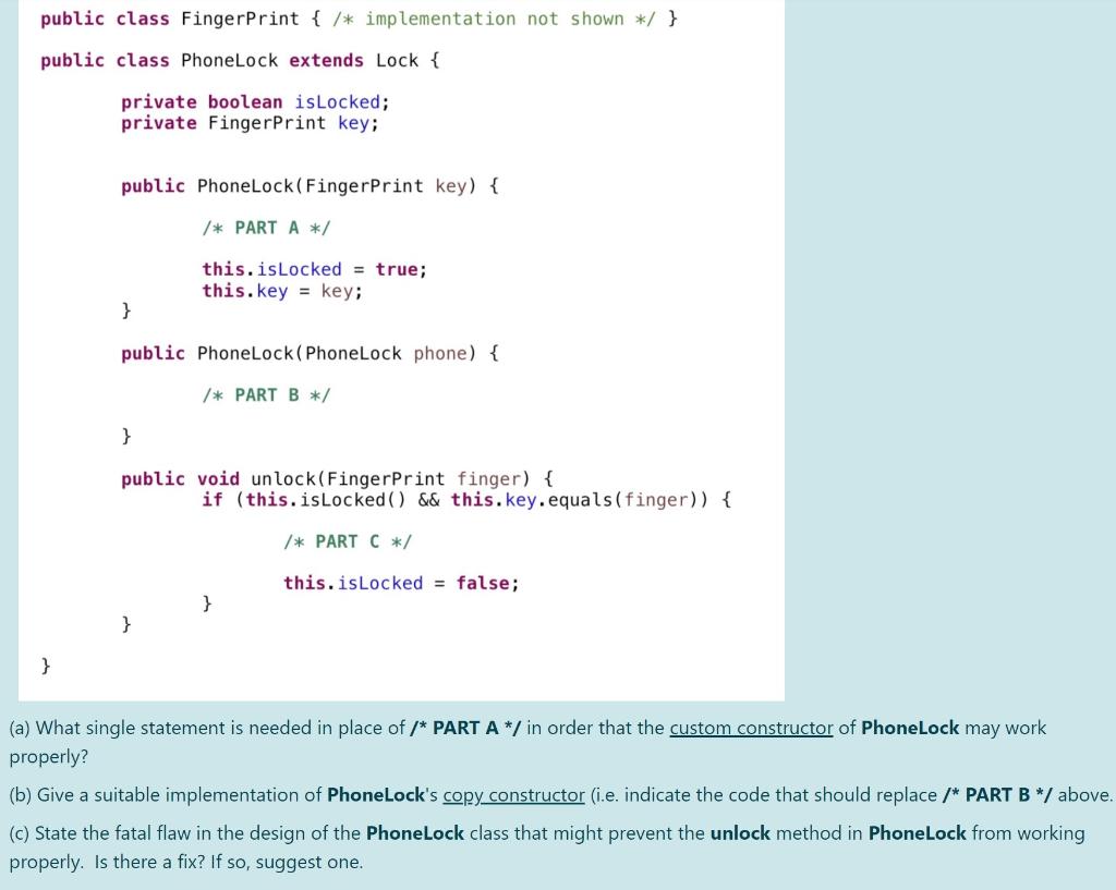 Solved public class Lock { private boolean isLocked; public | Chegg.com