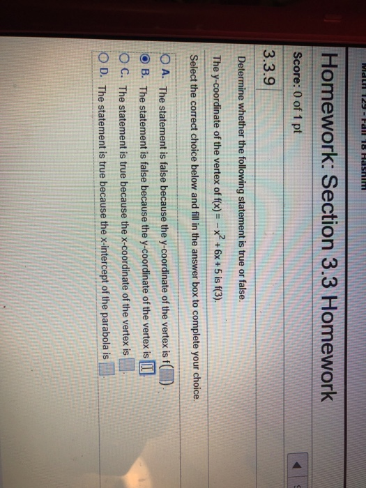 Solved Homework Section 3 3 Homework Score 0 Of 1 Pt 3 3 9