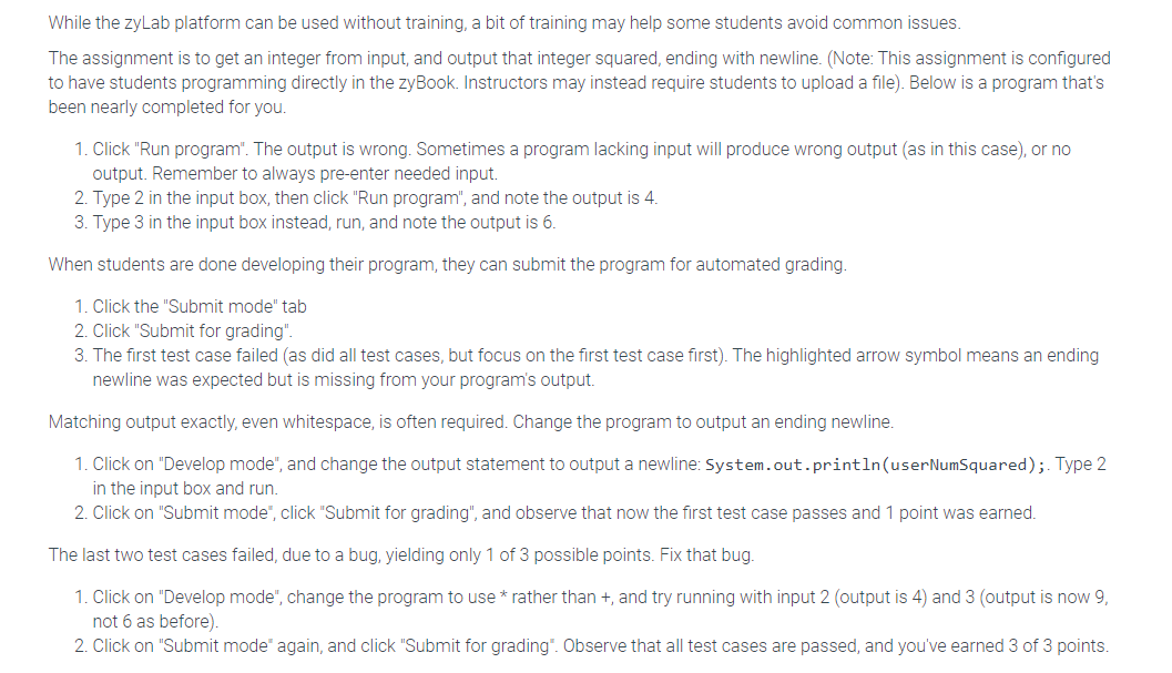 Solved While the zyLab platform can be used without | Chegg.com