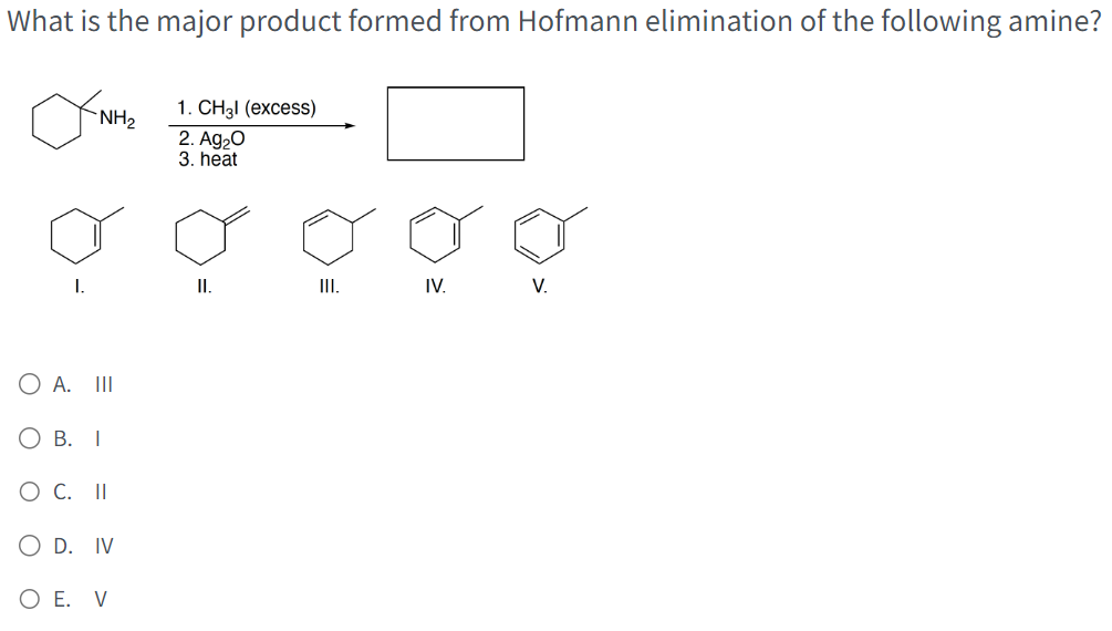 Solved What is the major product formed from Hofmann | Chegg.com