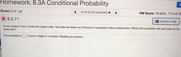 Solved Homework: 8.3A Conditional Probability 410 of 22 (19 | Chegg.com