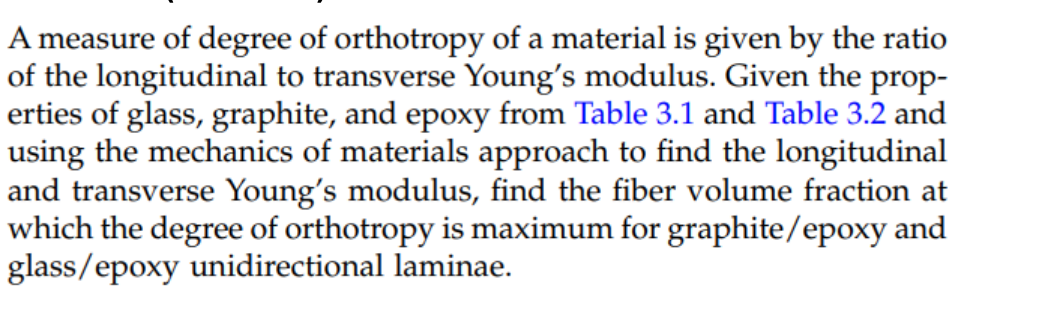 Solved A measure of degree of orthotropy of a material is | Chegg.com