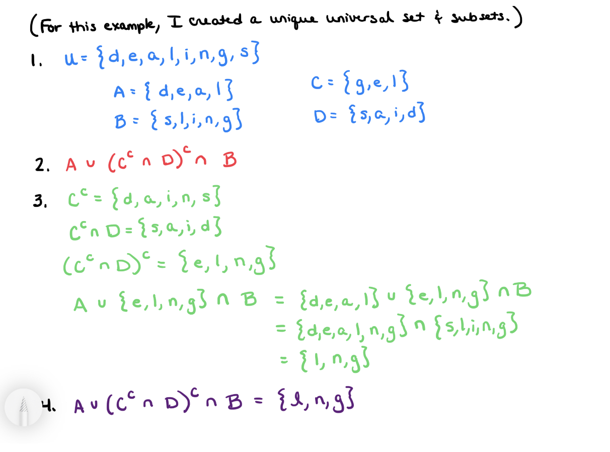 Create a set operation problem that includes each of | Chegg.com