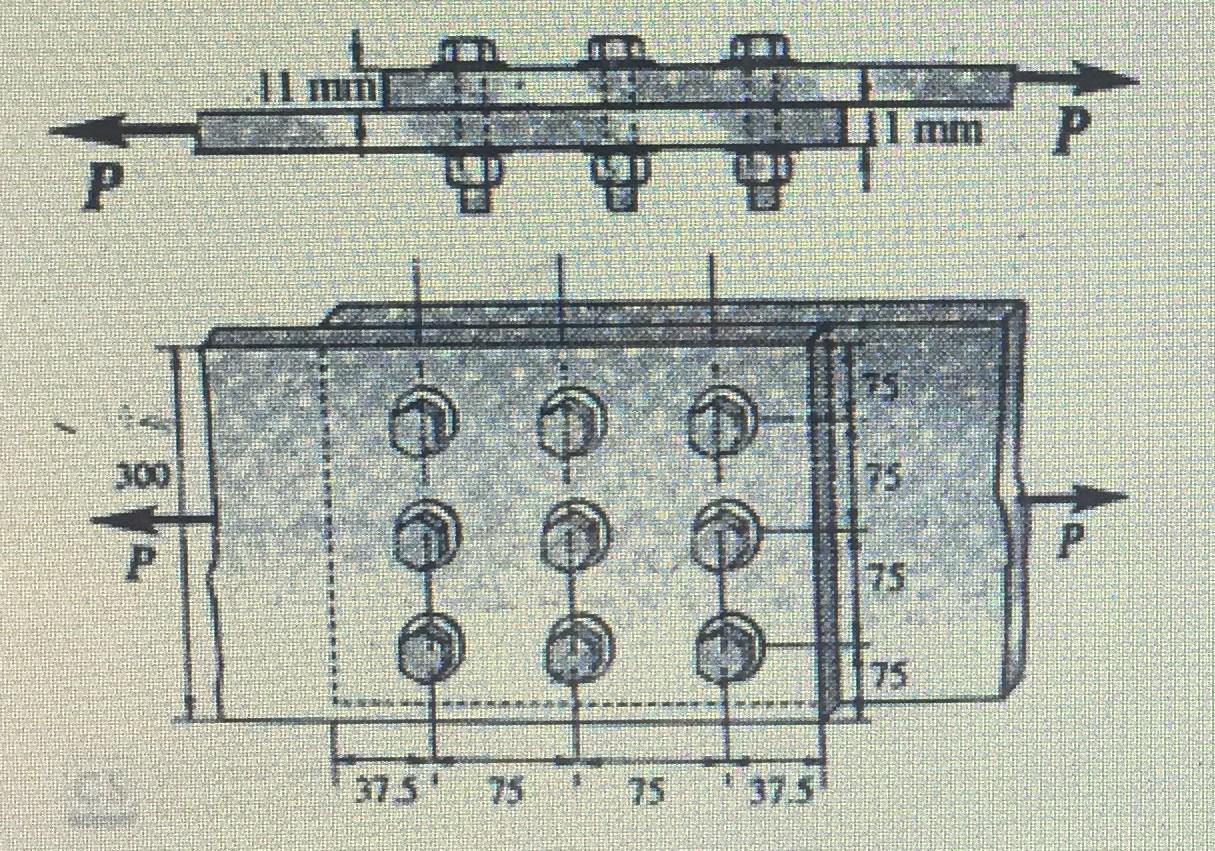 Solved 10. A tapped; bolted tension member is shown. | Chegg.com