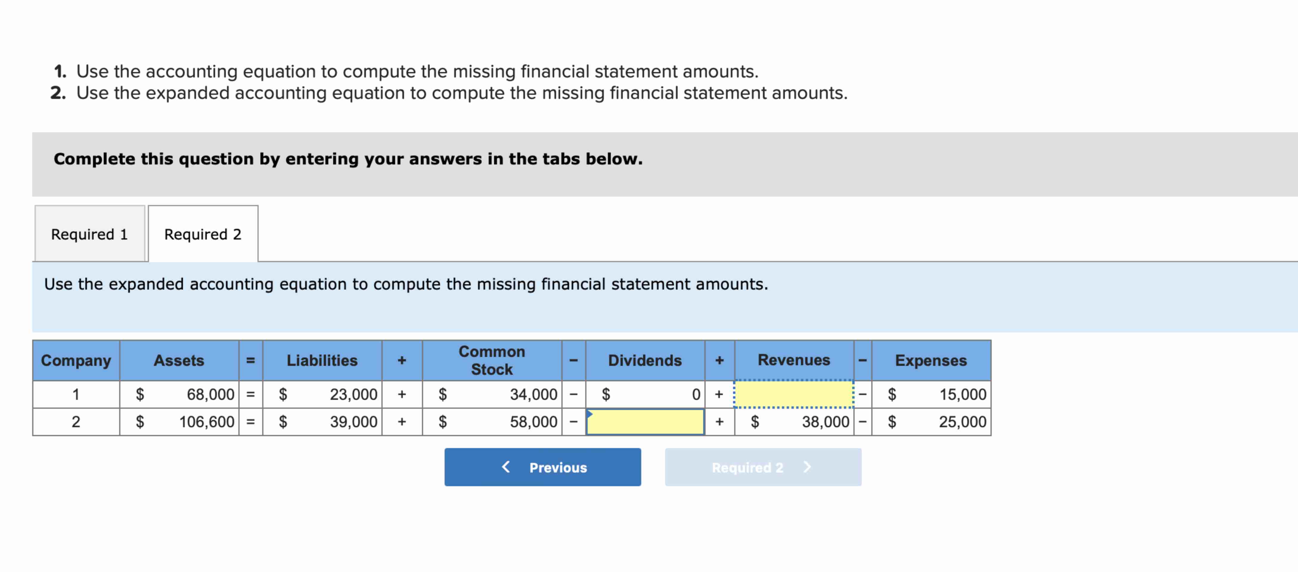 Solved 1. ﻿Use the accounting equation to compute the | Chegg.com