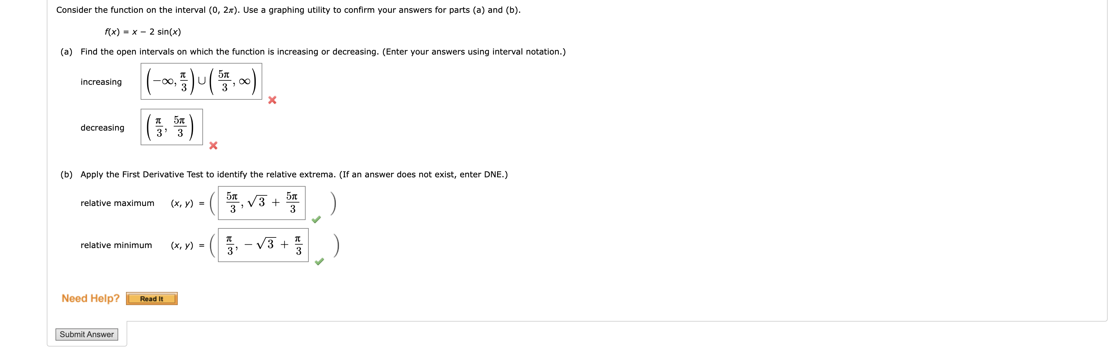 Solved Consider The Function On The Interval 02π Use A 9670