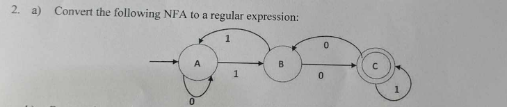 Solved 2. a) Convert the following NFA to a regular | Chegg.com