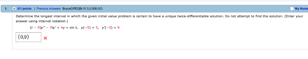 Solved 1 0/1 points I Previous Answers BoyceDiffEQBr10 | Chegg.com