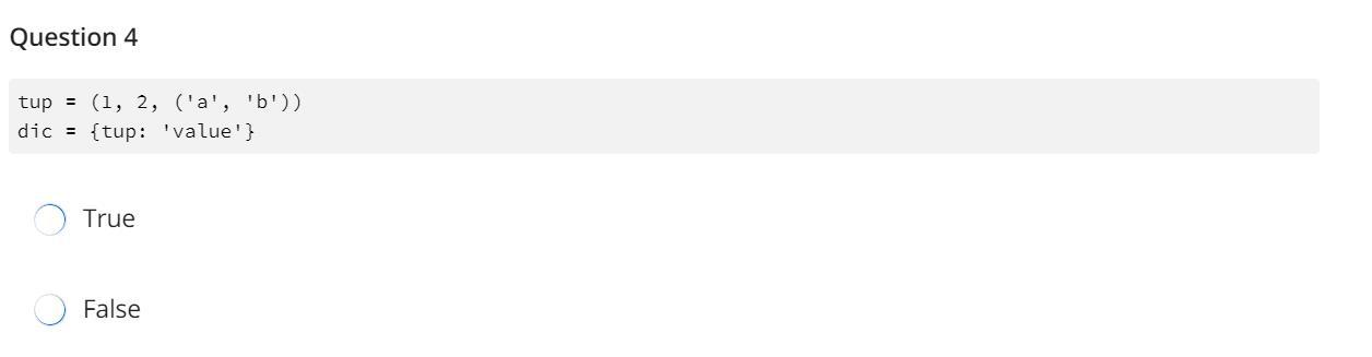 Solved The following statement is valid: dic={[′a ’, ’b’]: | Chegg.com