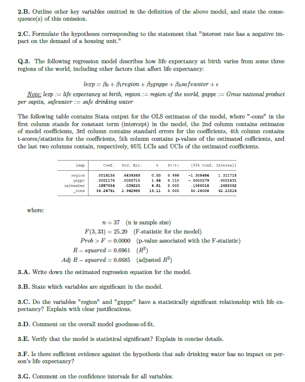 Solved 2.B. Outline other key variables omitted in the | Chegg.com