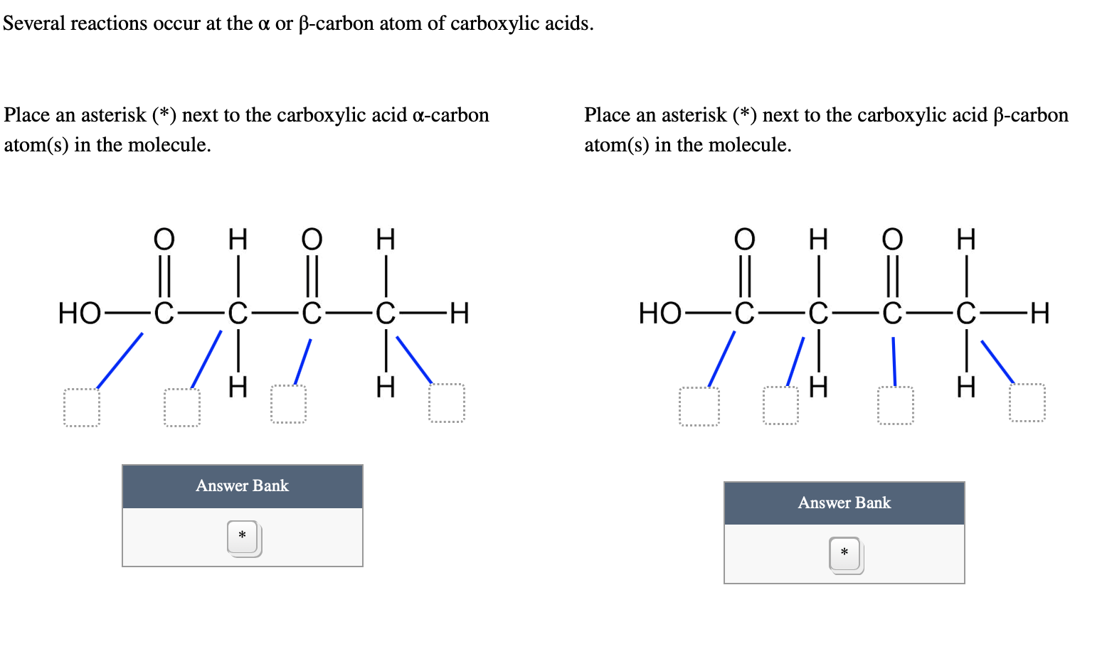 Solved Several reactions occur at the α or β‑carbon atom of | Chegg.com
