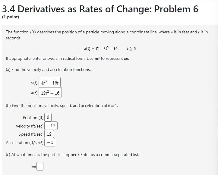 Solved 3.4 Derivatives as Rates of Change: Problem 6 (1 | Chegg.com