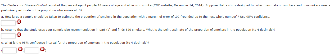 Solved The Centers for Disease Control reported the | Chegg.com