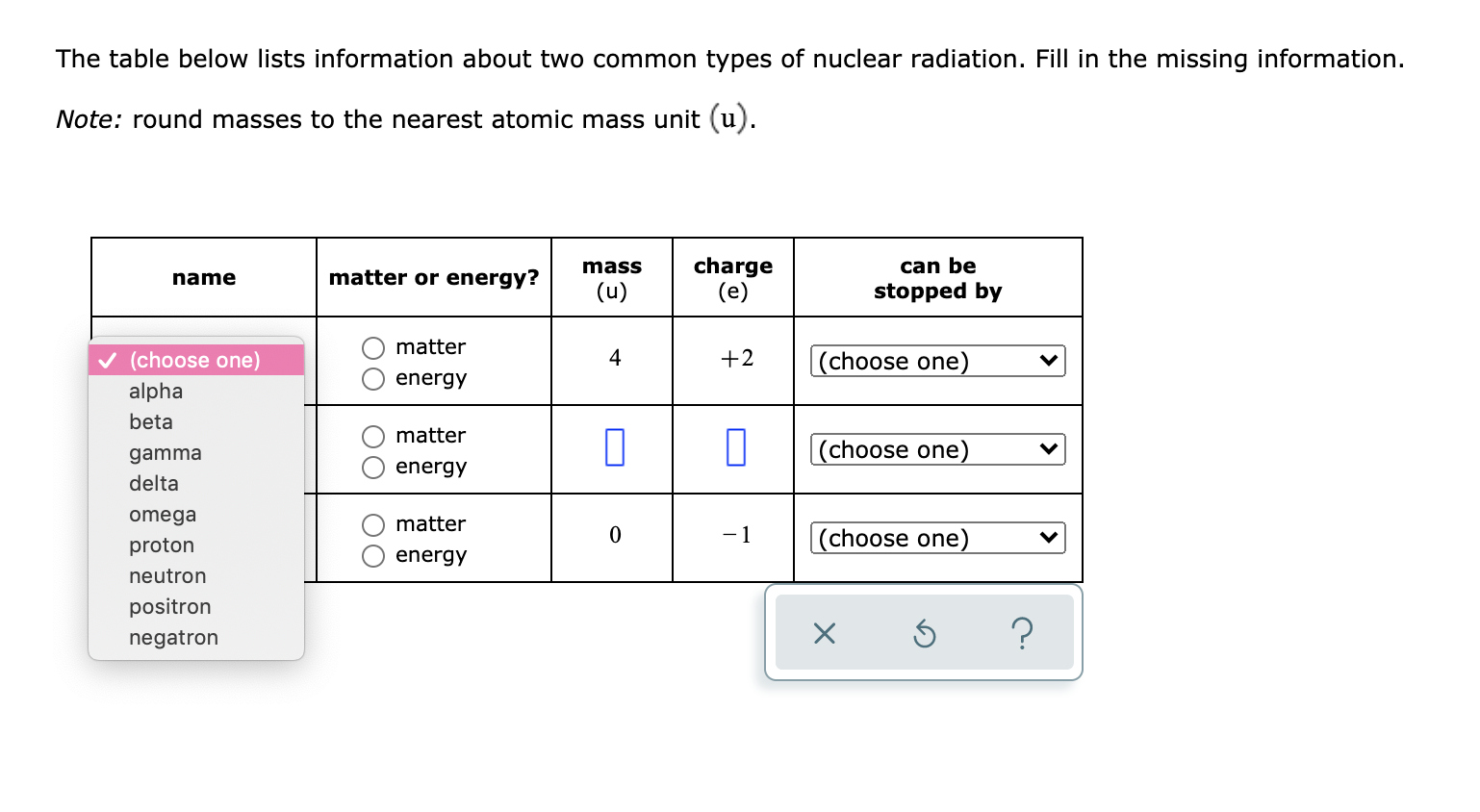 Solved The table below lists information about two common | Chegg.com