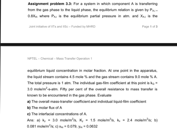 Solved Assignment problem 3.3: For a system in which | Chegg.com