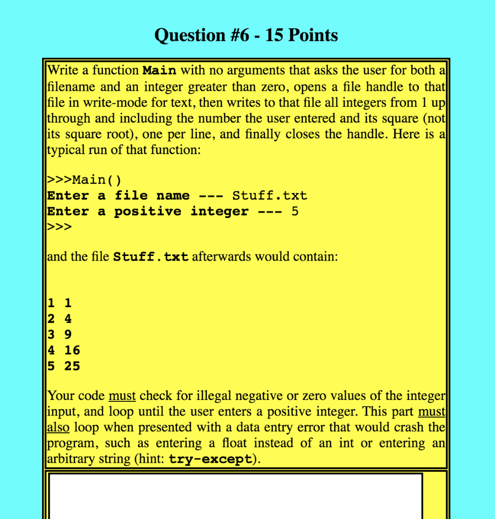 Solved Question 6 15 Points Write A Function Main With No 
