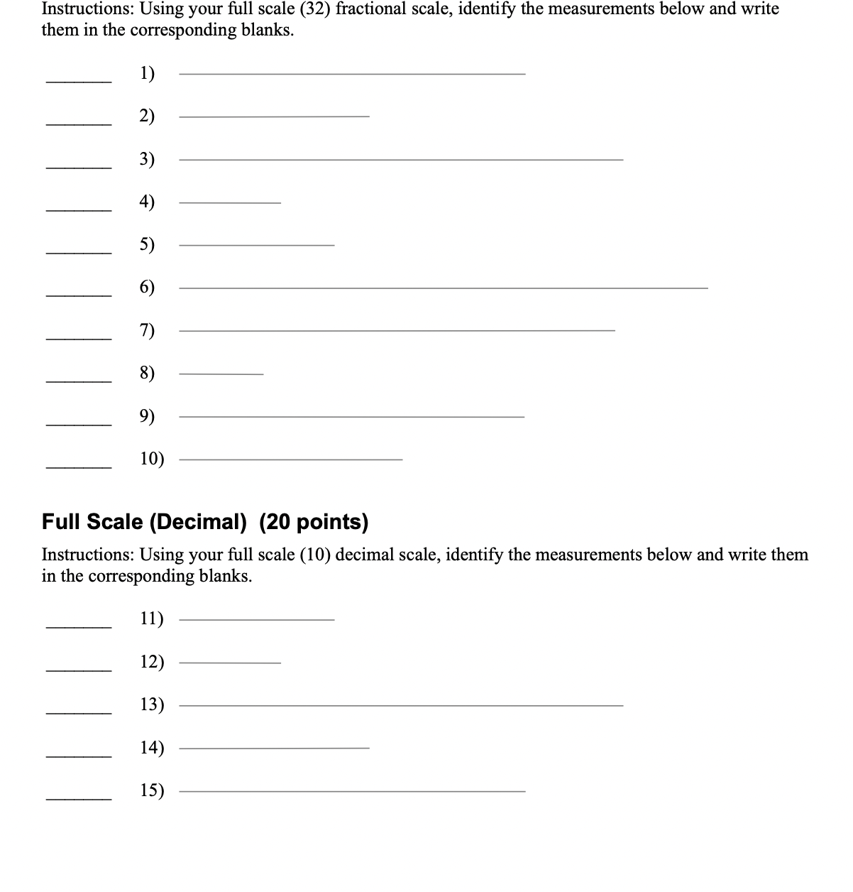 Solved Instructions: Using your full scale (32) fractional | Chegg.com