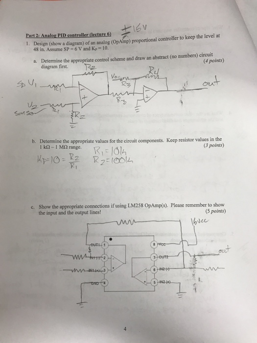 Solved Design (show a diagram) of an analog (OpAmp) | Chegg.com