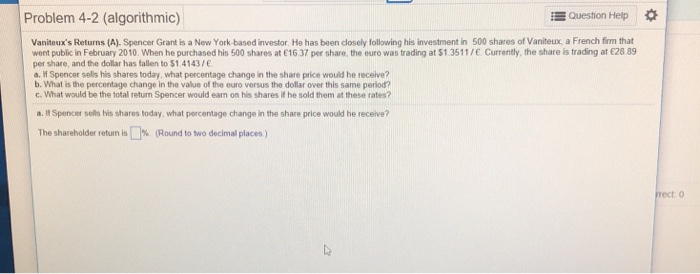 Solved Problem 4-2 (algorithmic) Question Help * Vaniteux's | Chegg.com