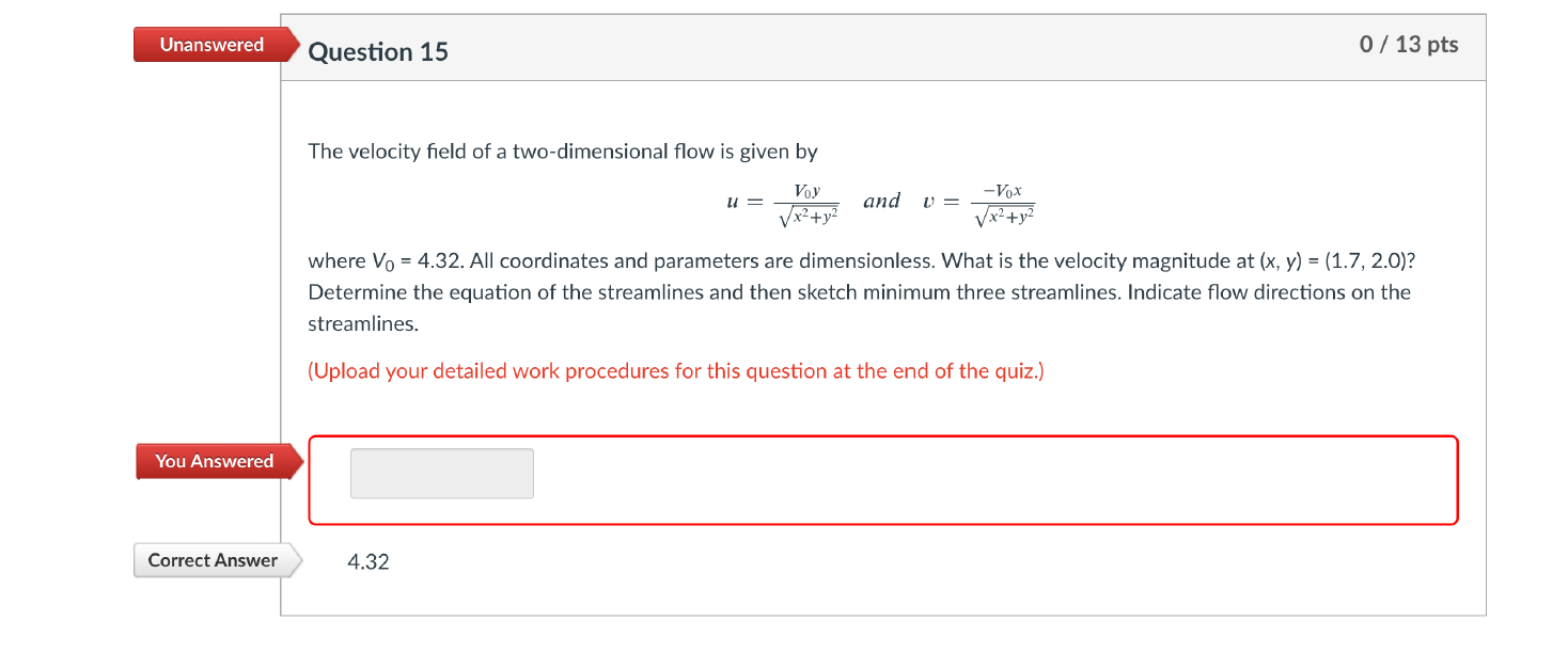 Solved The velocity field of a two-dimensional flow is given | Chegg.com