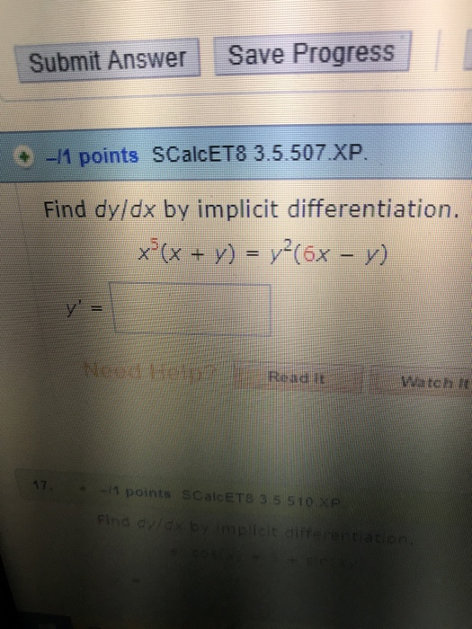 Solved Submit Answer Save Progress +1 points SCalcET8 | Chegg.com