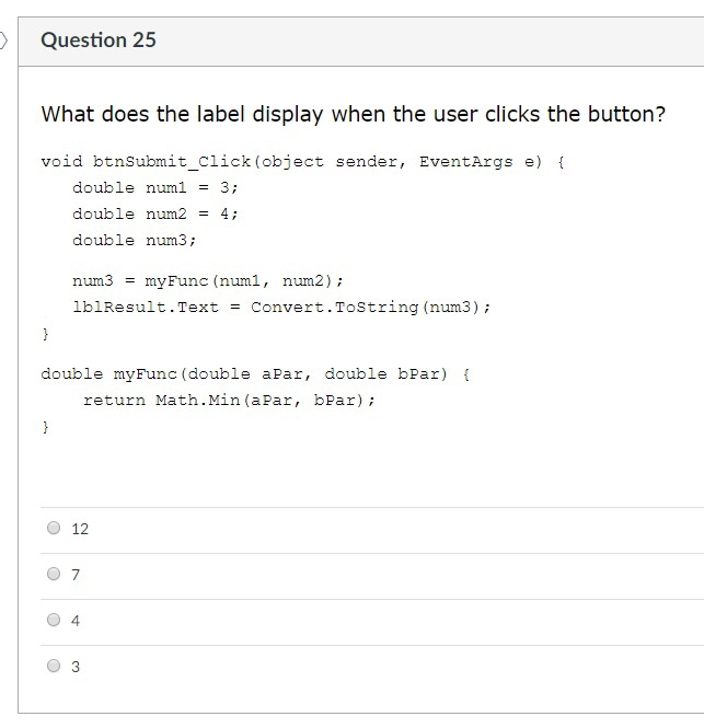 Solved Question 18 -What will be displayed in the label when | Chegg.com