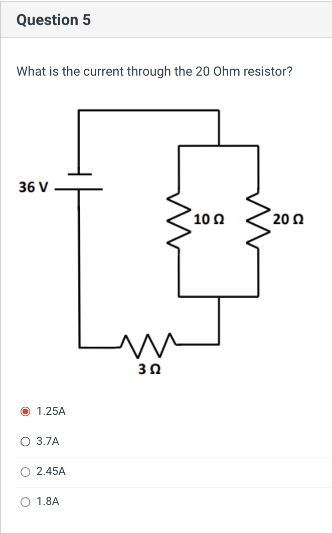Solved What is the current through the 20 Ohm resistor? | Chegg.com