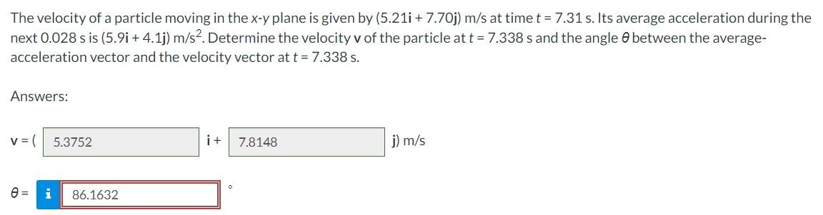 Solved The velocity of a particle moving in the x−y plane is | Chegg.com