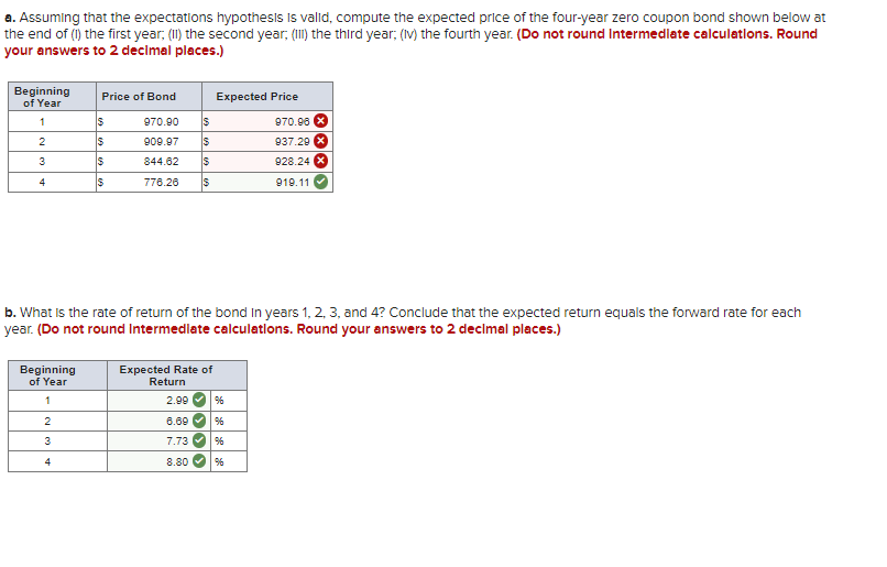 Solved a. Assuming that the expectations hypothesis is | Chegg.com