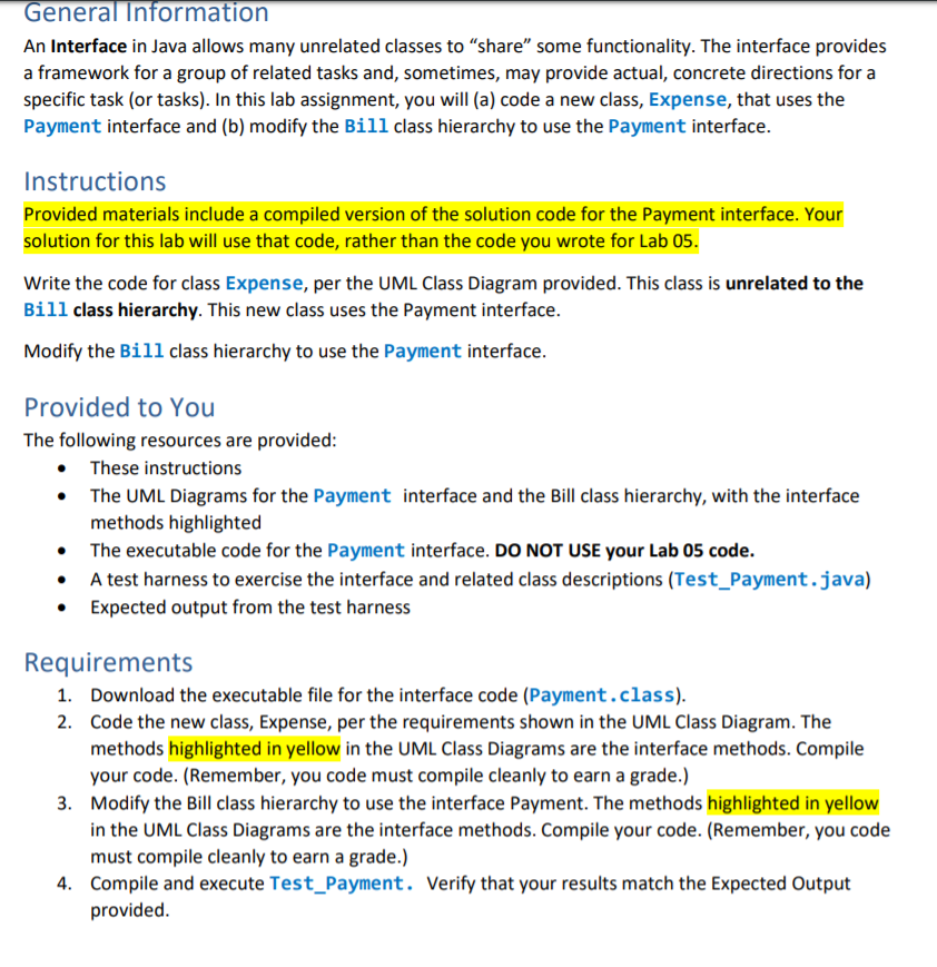 (Solved) : Code Java Statements Allowed Use Uml Classes Test Harness ...