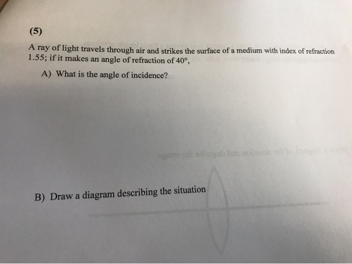 Solved A ray of light travels through air and strikes the | Chegg.com