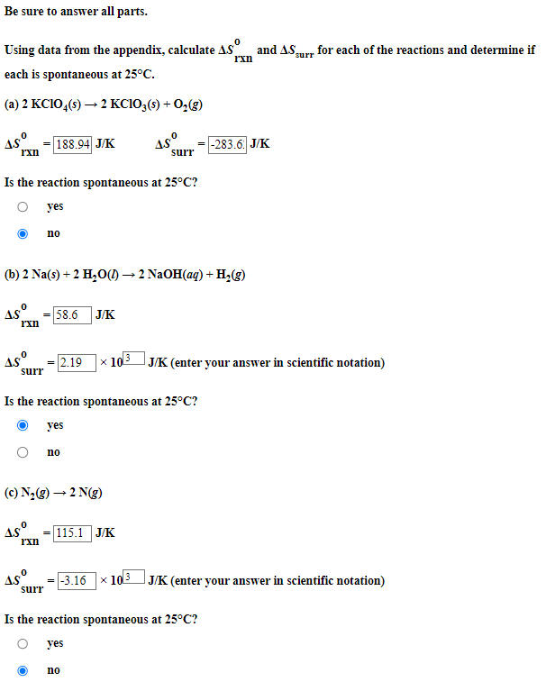Solved Using Data From The Appendix Calculate Δsrxn0 And 
