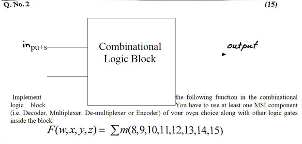 Solved (1.e. Decoder, Muıtıplexer. De-multiplexer or | Chegg.com