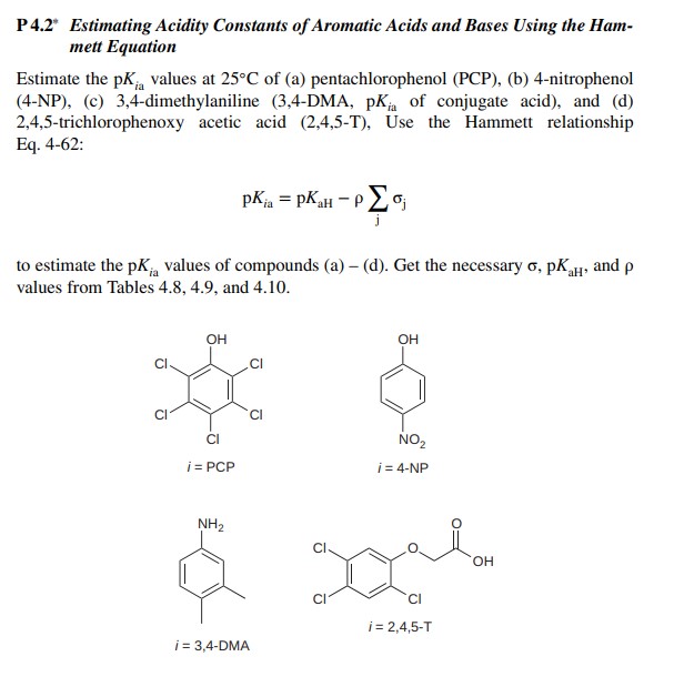 P 4.2* Estimating Acidity Constants of Aromatic Acids | Chegg.com