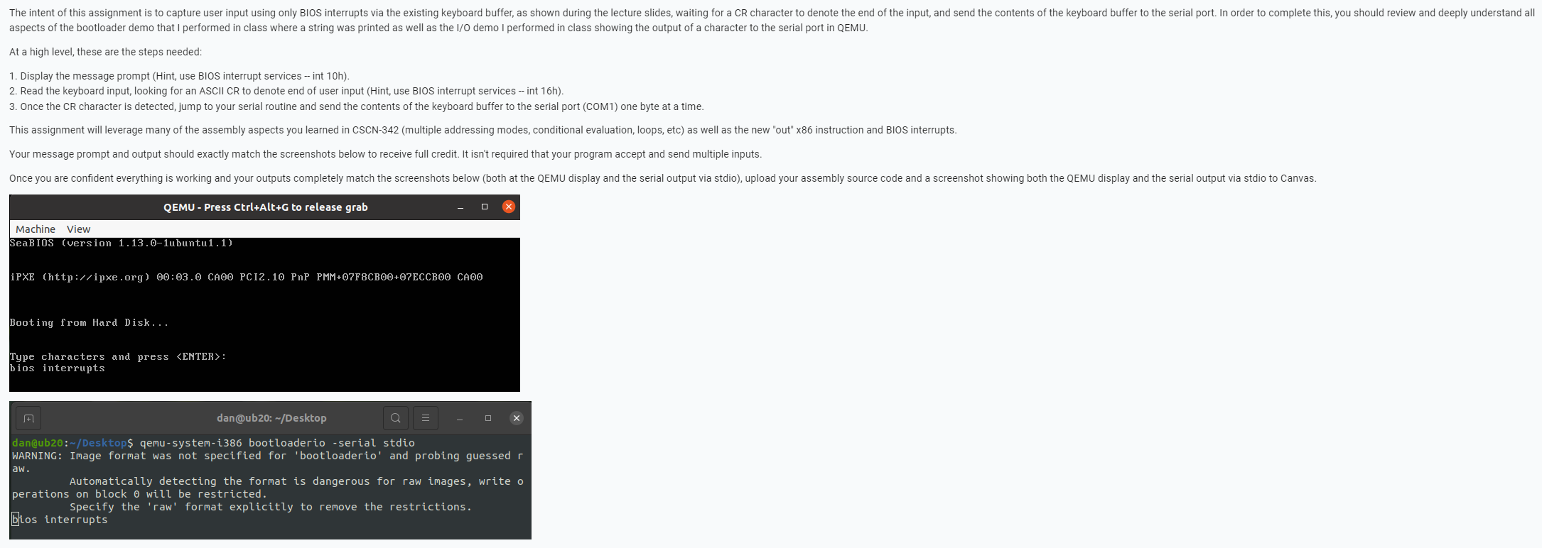 Solved aspects of the bootloader demo that I performed in | Chegg.com