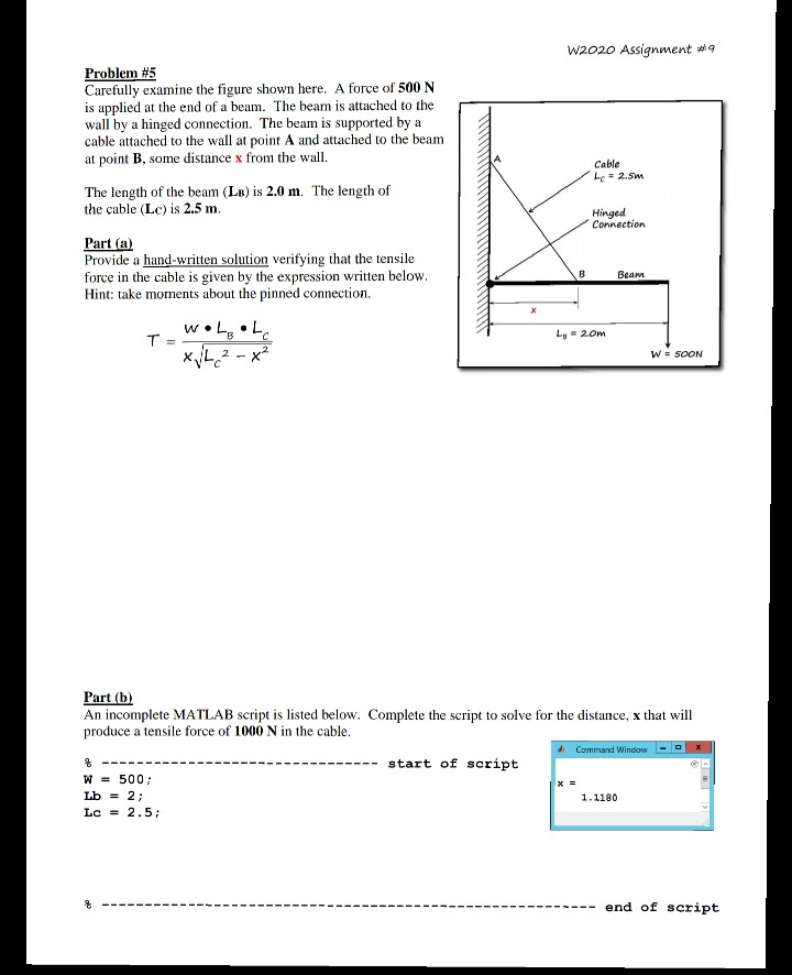 Solved W2020 Assignment #9 Problem #5 Carefully examine the | Chegg.com