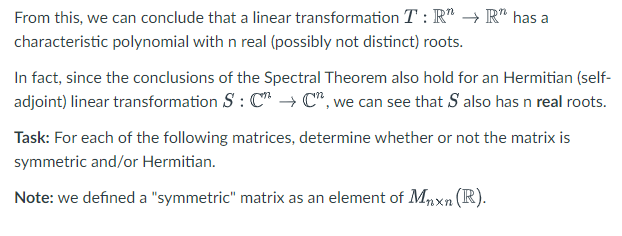 Solved Definition of Symmetric: An nxn real matrix | Chegg.com
