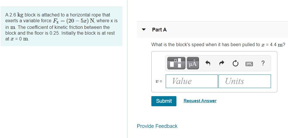 Solved A 2.6 kg block is attached to a horizontal rope that | Chegg.com