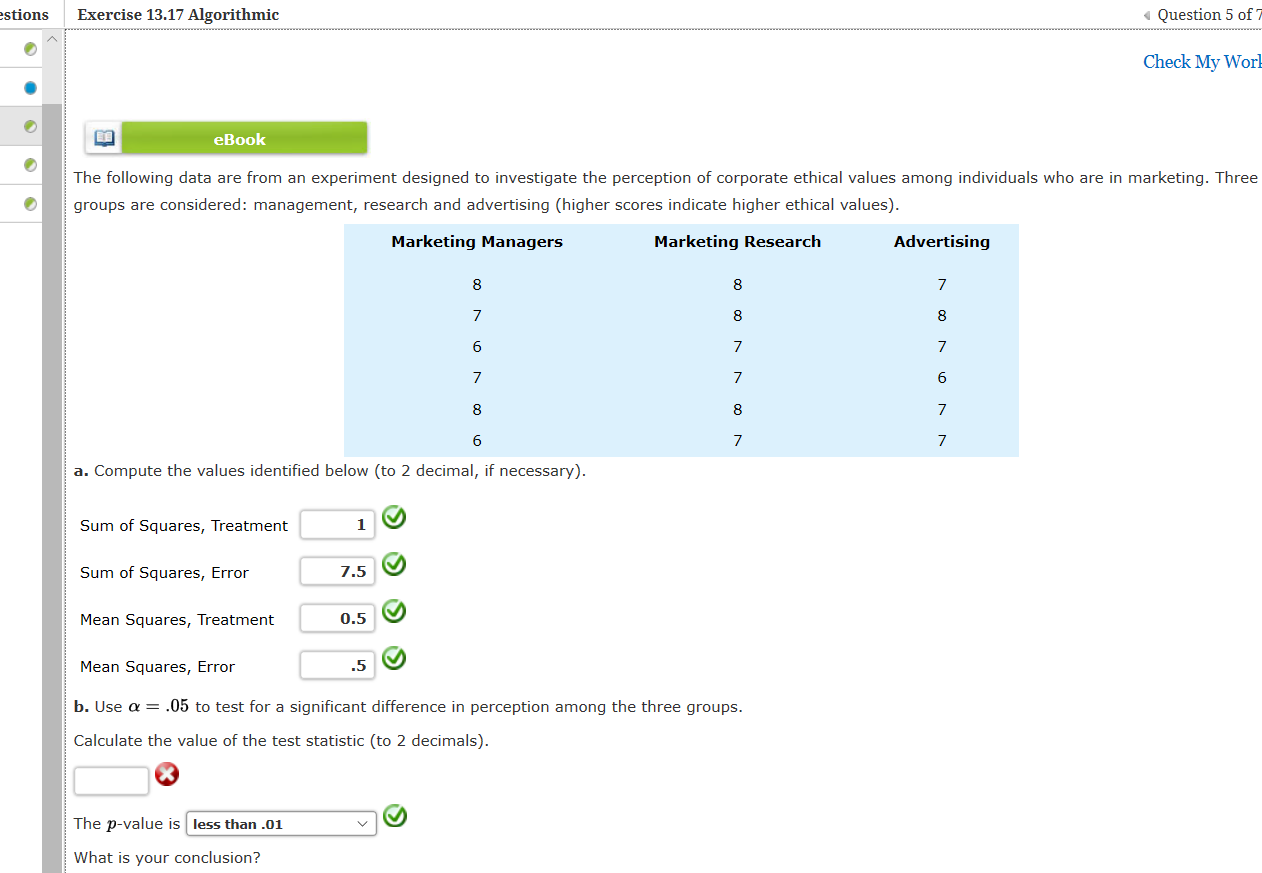 Solved estions Exercise 13.17 Algorithmic Question 5 of 7 | Chegg.com Solved estions Exercise 13.17 Algorithmic Question 5 of 7 | Chegg.com
