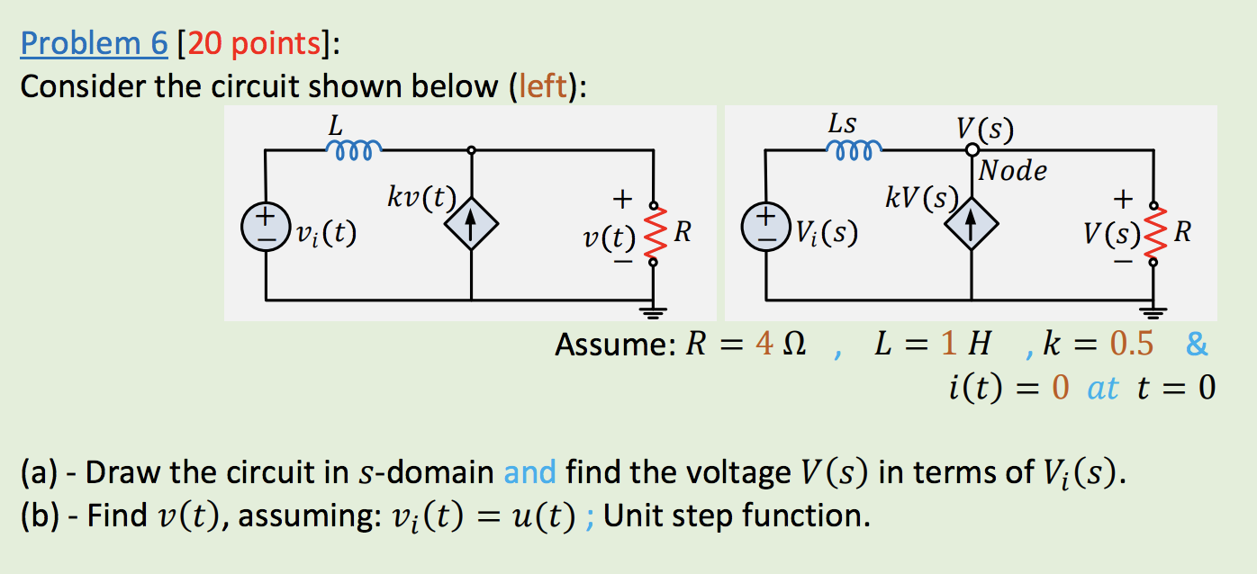 Solved Problem 6 (20 points]: Consider the circuit shown | Chegg.com