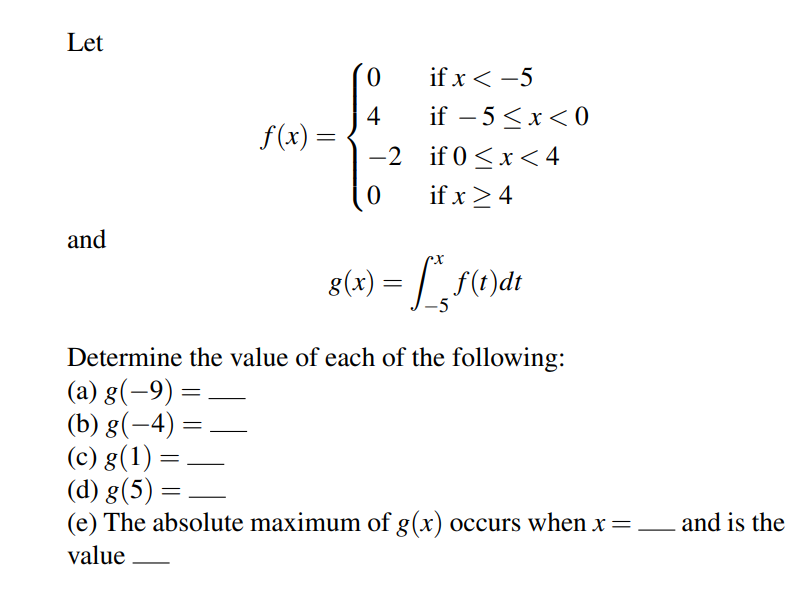 Solved Let f(x)=⎩⎨⎧04−20 if x