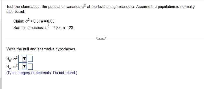 Solved Test the claim about the population variance σ2 at | Chegg.com